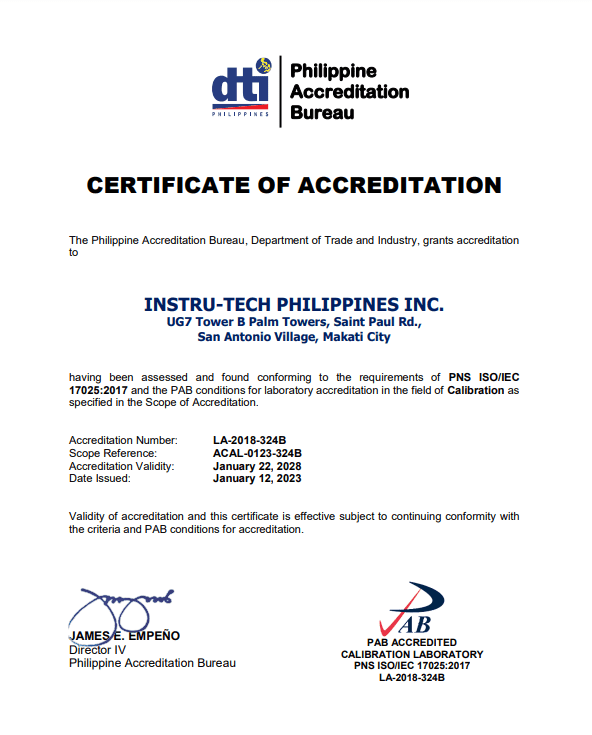 Certifications & Permits - INSTRU-TECH PHILIPPINES INC.